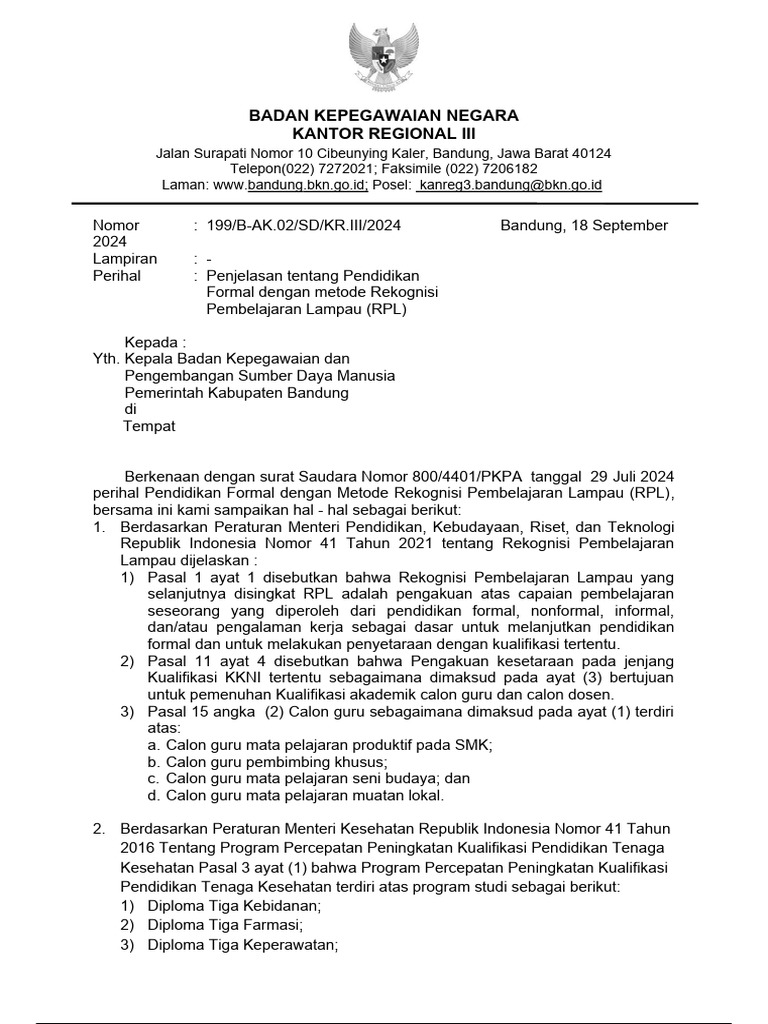 Penjelasan PDD Metode RPL Kab. Bandung | PDF