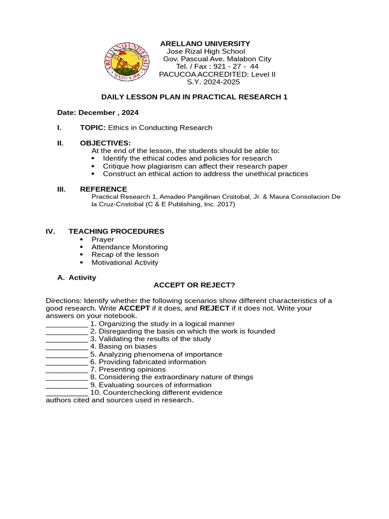 Ethics in Conducting Research | PDF | Plagiarism | Credibility