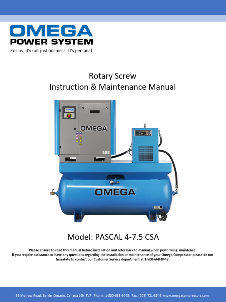 Pascal 4-7.5 CSA Compressor Manual | PDF | Valve | Power Inverter