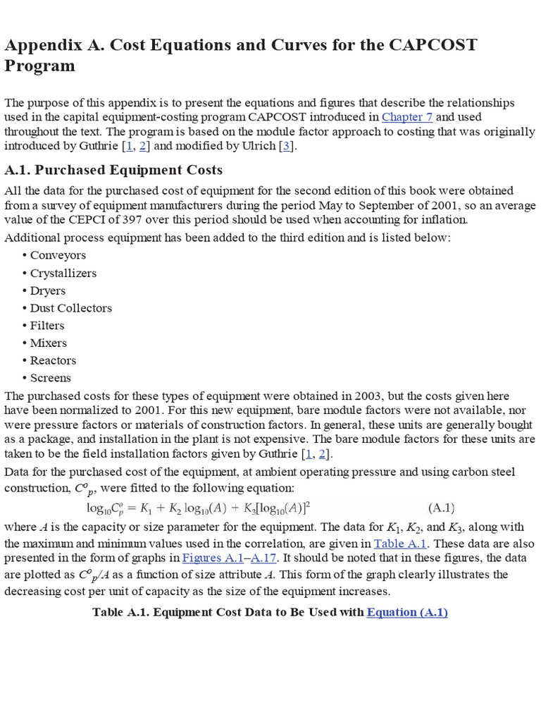 Turton-4th Ed-Apéndice de Costes | PDF