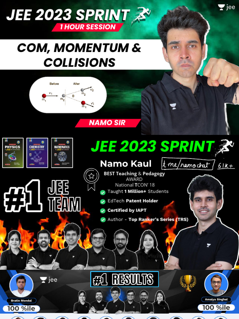 (Jee 2023 - Sprint) - Com, Momentum & Collisions - 27th Dec | PDF