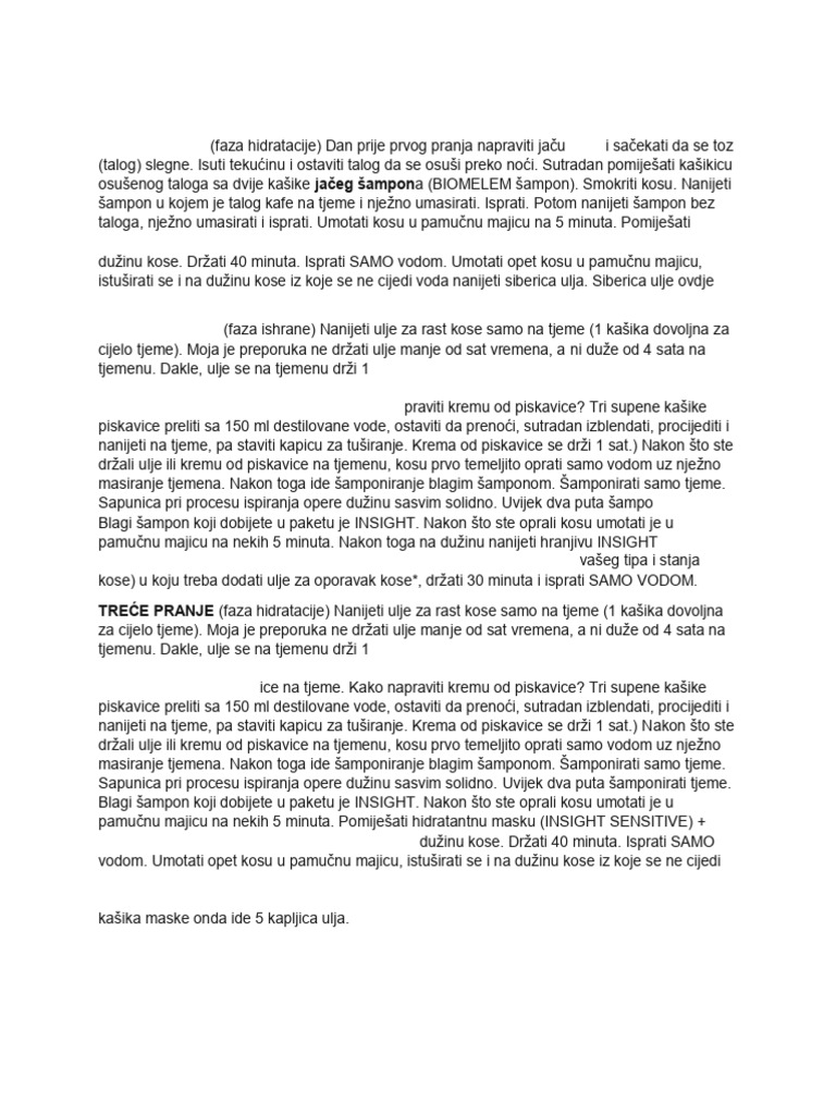 Hronogram Za Kosu | PDF