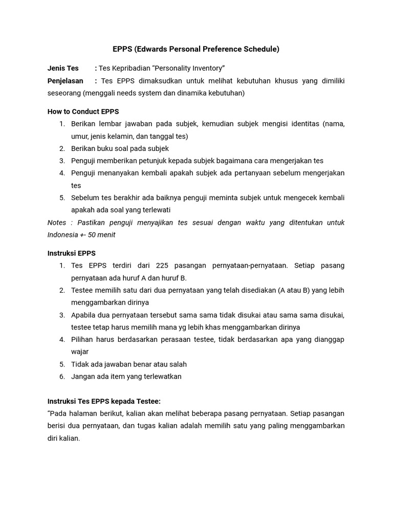 EPPS (Conduction&Scoring) | PDF