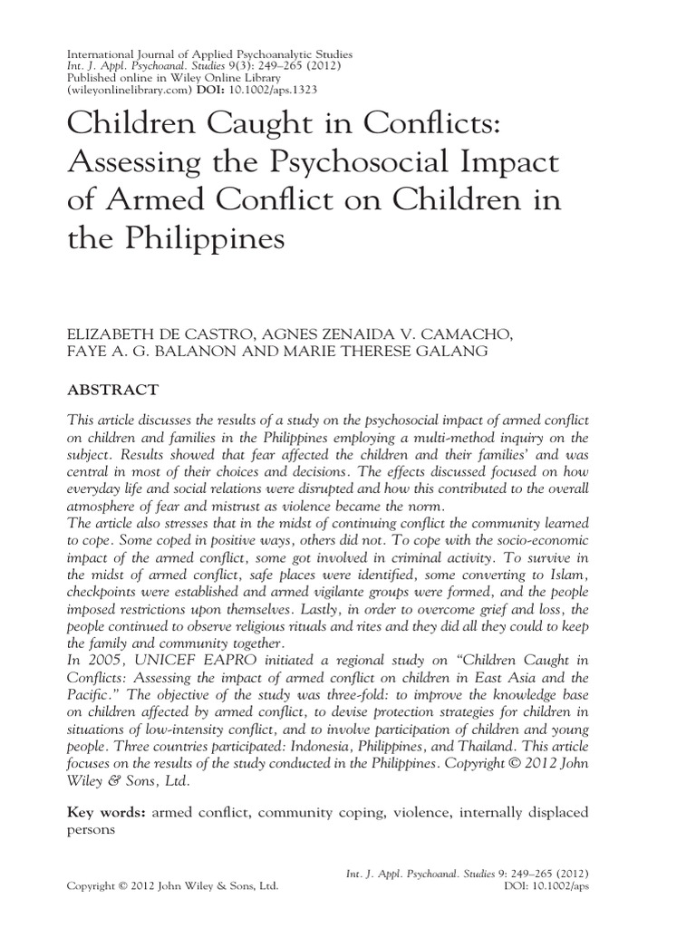 Children Caught in Conflicts | PDF