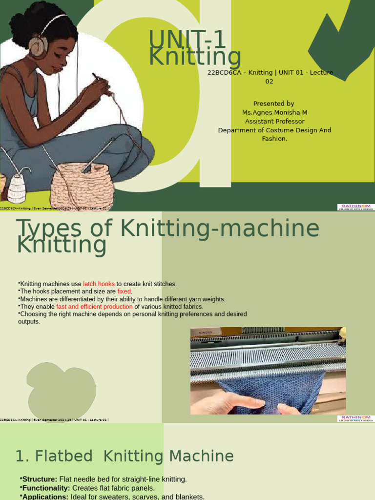 Knitting Unit 1 Lecture 2 | PDF | Knitting | Basic Knitted Fabrics