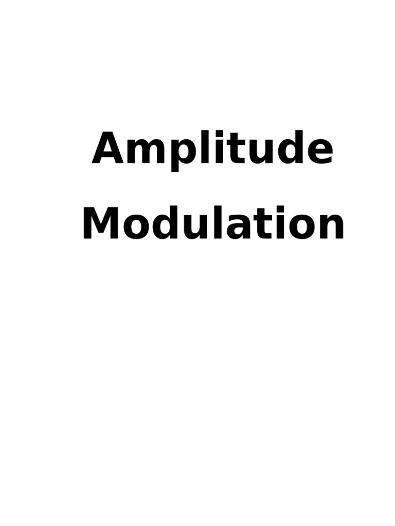 Amplitude Modulation | PDF