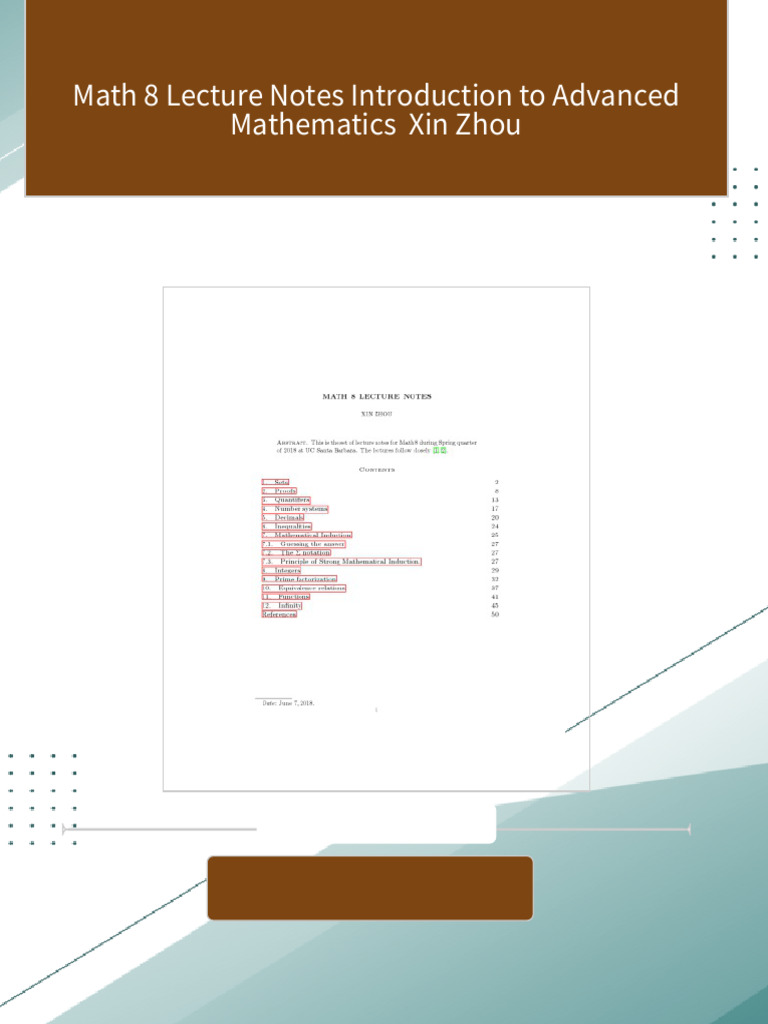Instant Download Math 8 Lecture Notes Introduction To Advanced