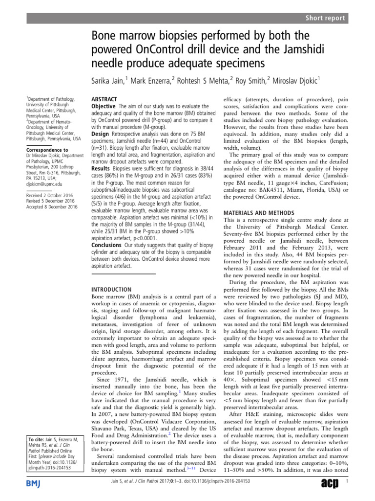 P 3 Bone Jamshidi Needle | PDF | Biopsy | Medical Procedures