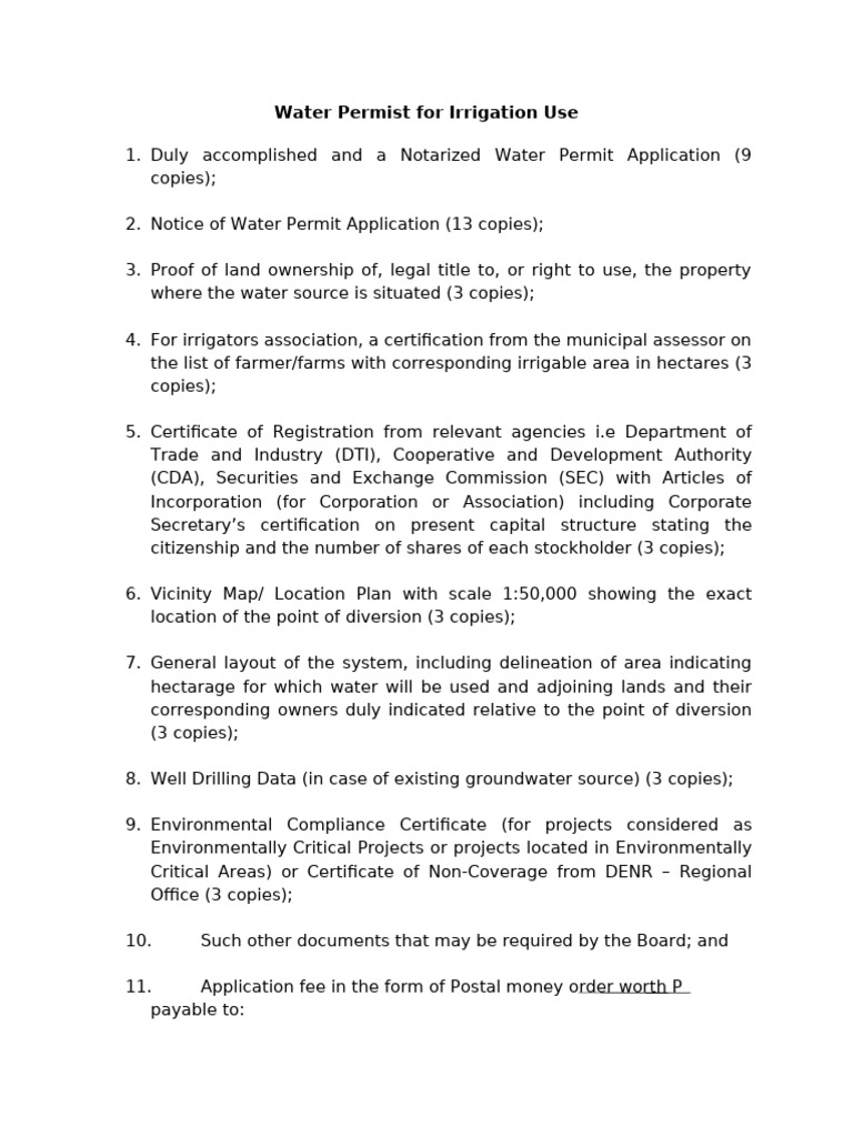 Water Permit Application Guide | PDF