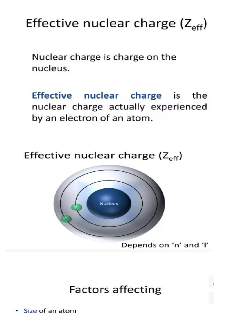 Effective Nuclear Charge Calculations | PDF