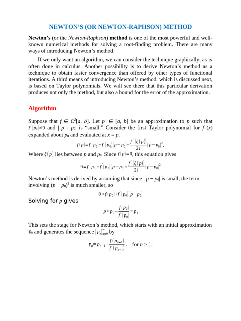 Newton Raphson Method | PDF | Mathematical Relations | Analysis Newton Raphson Method | PDF | Mathematical Relations | Analysis