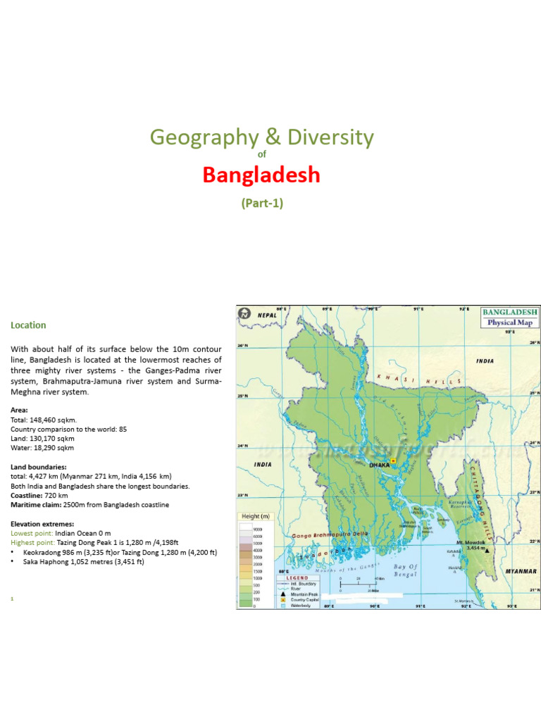 Bs-lecture-4-Geography & Diversity of Bangladesh (Part-1) | PDF | River Delta | Earthquakes