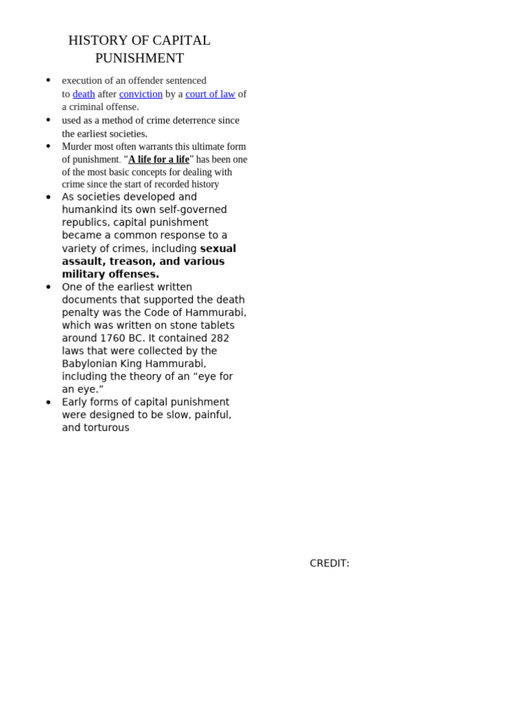 History of Capital Punishment | PDF