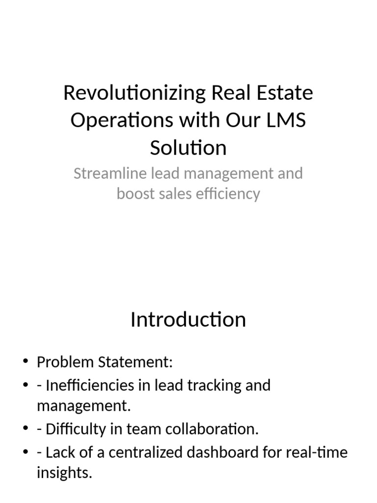Streamline Real Estate Lead Management | PDF