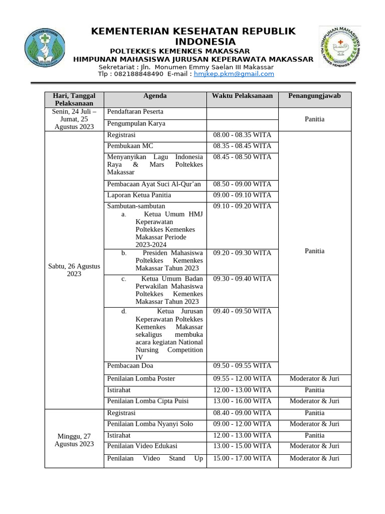 Agenda Acara NNC Iv | PDF