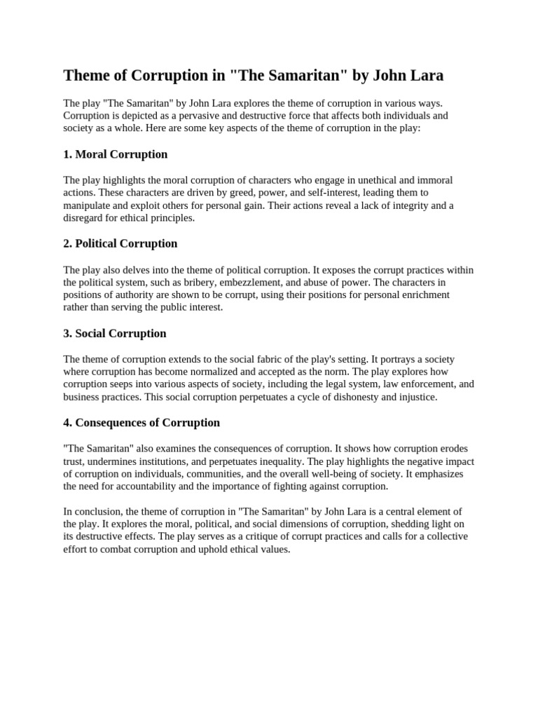 Theme of Corruption in | PDF