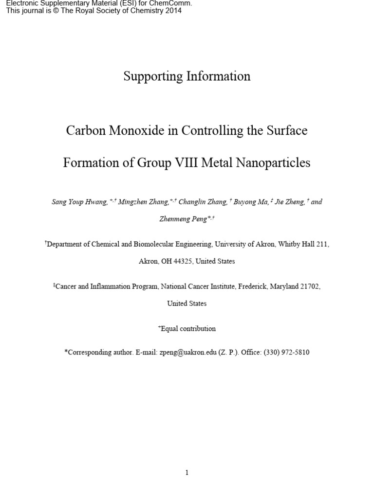 CO+in Controlling The Surface Formation of Group VIII Metal ...