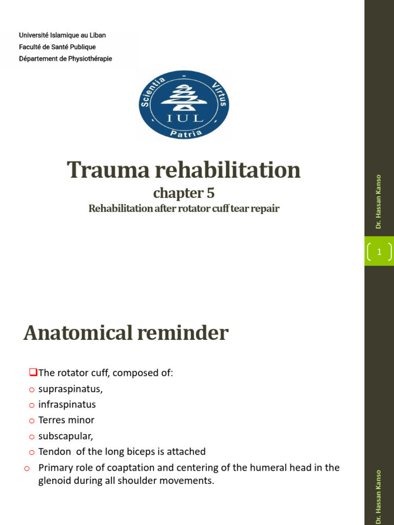 Trauma 5 - Rotator Cuff Tear | PDF | Shoulder | Joints