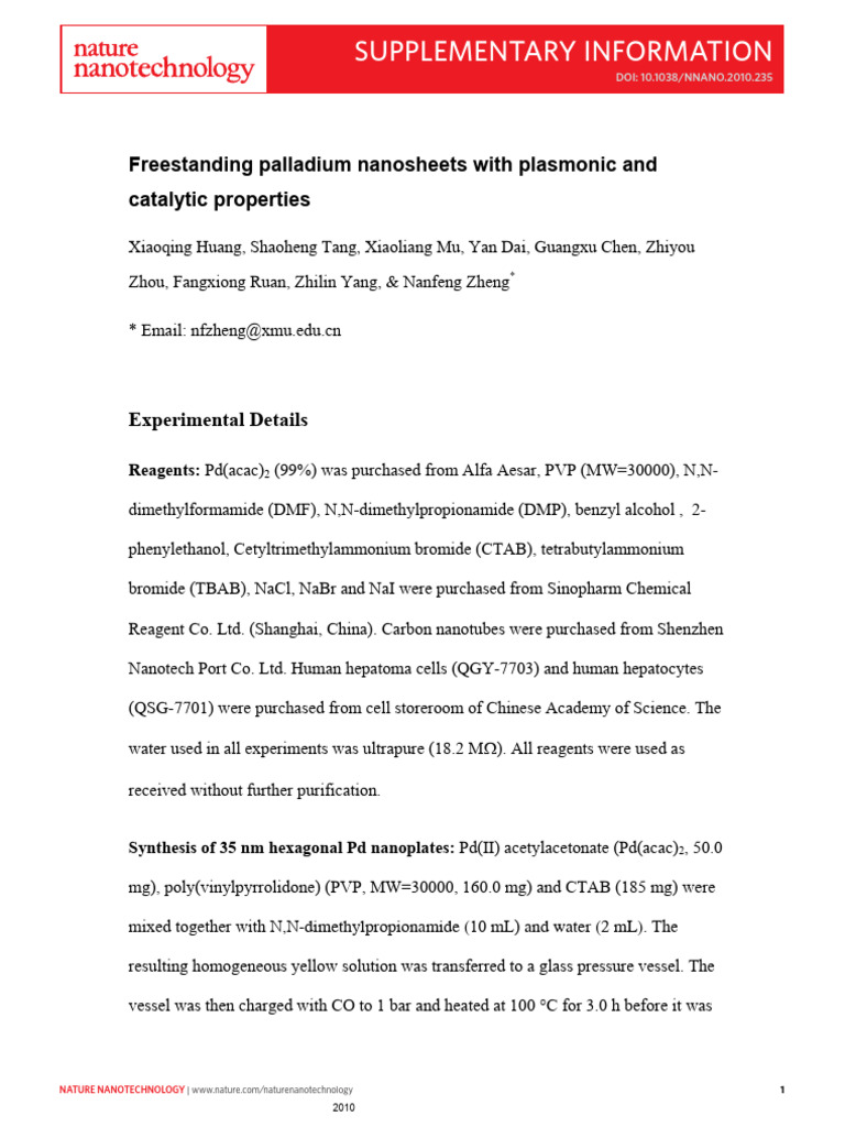 Freestanding+Palladium Nanosheets With Plasmonic and Catalytic ...