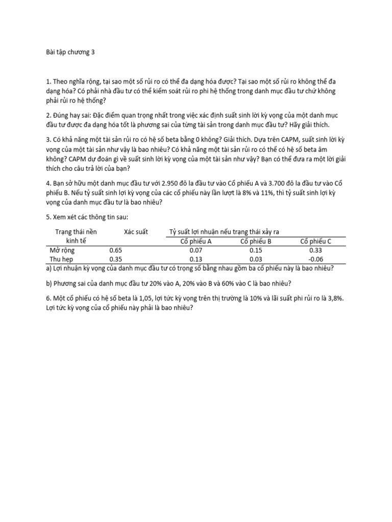 Bài tập chương 3 - sv | PDF