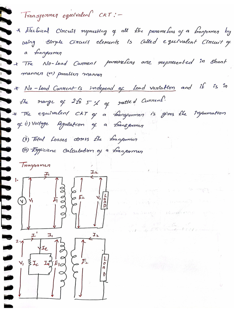 TRANSFORMER EQUATIONS Circuits | PDF