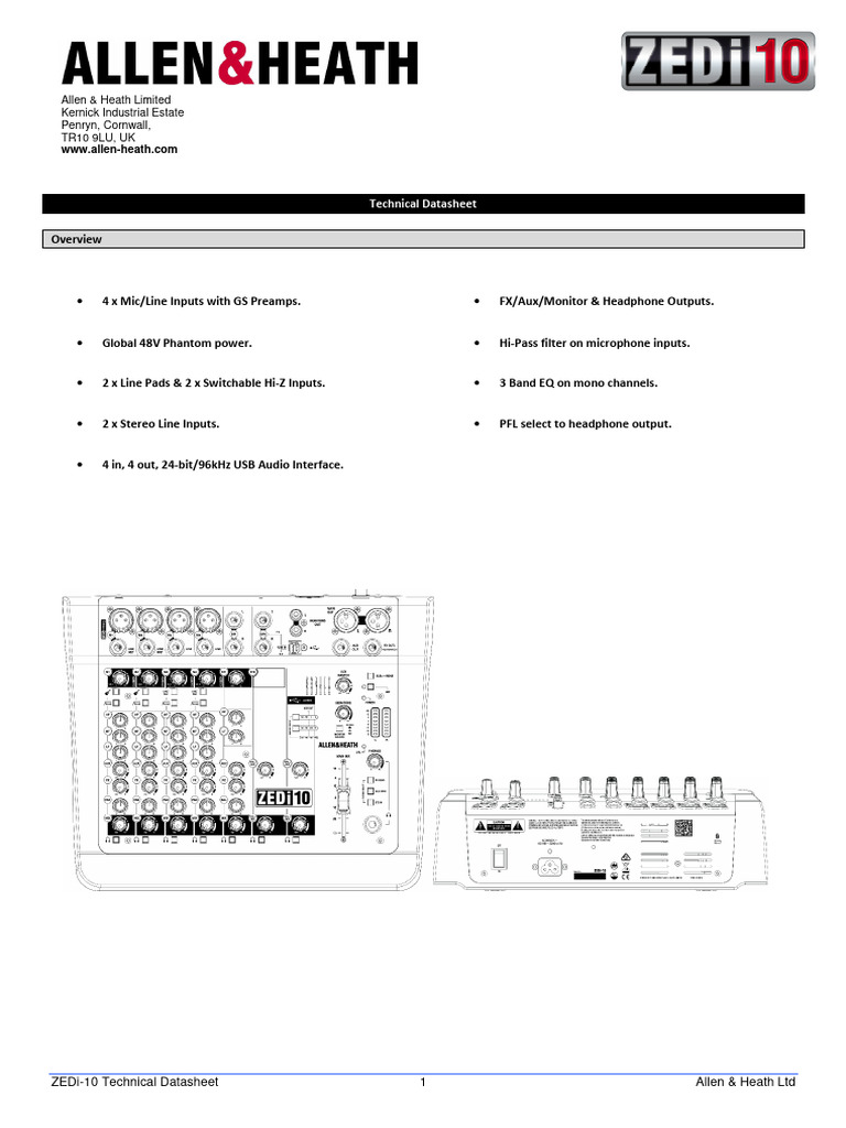 ZEDi-10-Technical-Datasheet-1 | PDF | Electrical Components ...