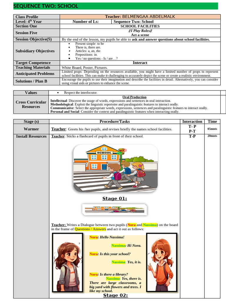 4PS Seq 02 Sect 1 Lesson 05 I Play Roles | PDF | Teachers | Behavior ...