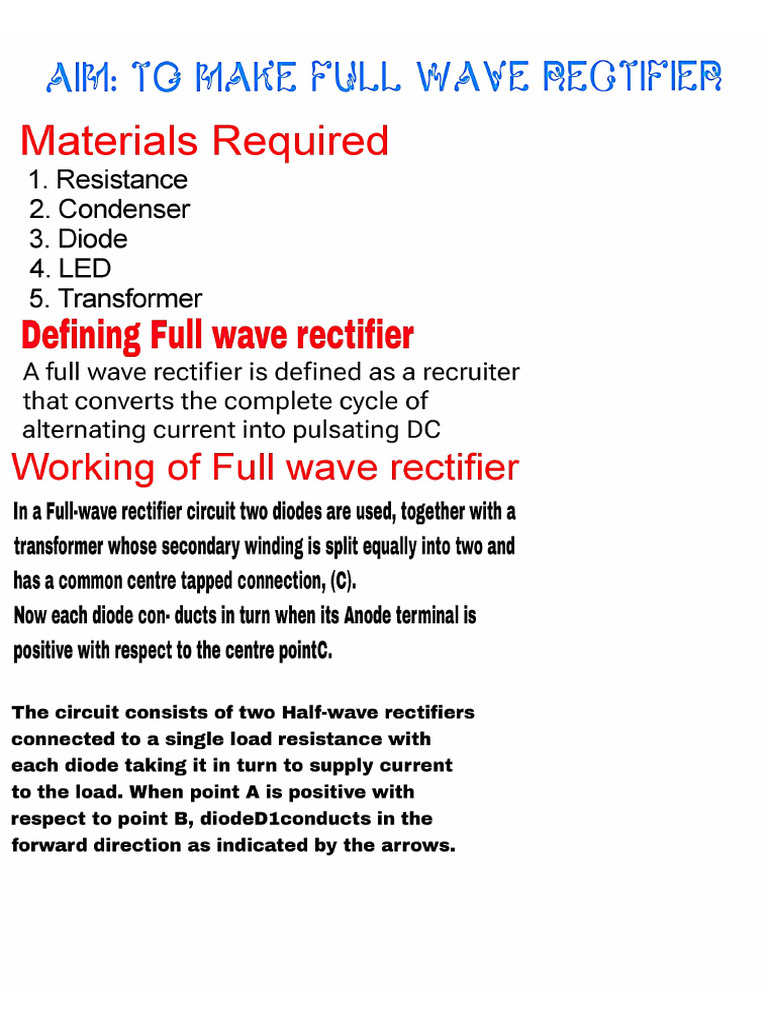 Physics Model (Full Wave Rectifier) - 1 | PDF