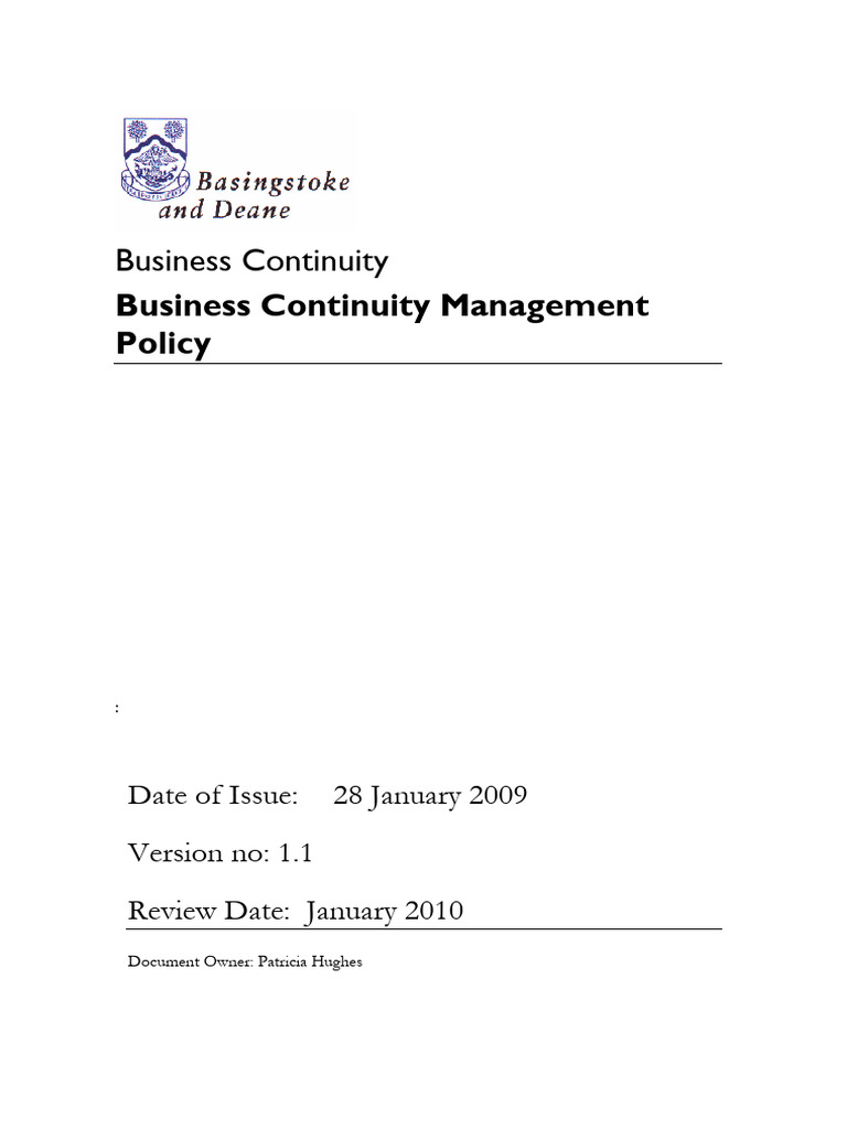 BCM_Policy | PDF | Emergency | Business