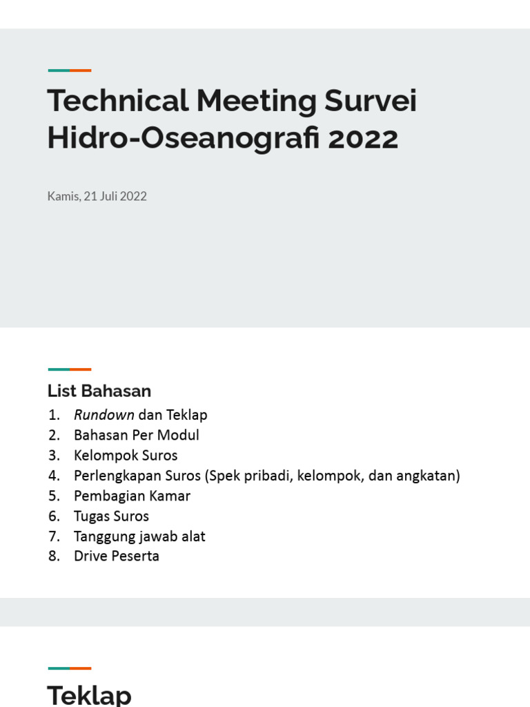 Survei Hidro-Oseanografi 2022 | PDF