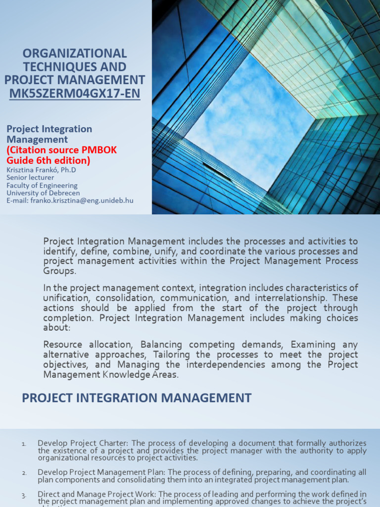 Project Integration Management Techniques | PDF | Project Management ...