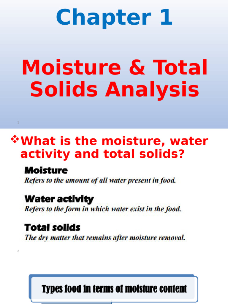 Moisture & Solids Analysis Guide | PDF