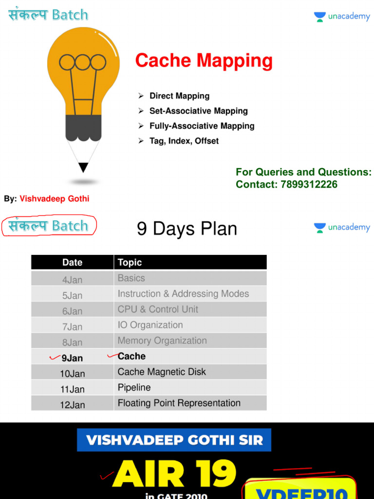 Sankalp COA L6 Cache Mapping Live | PDF