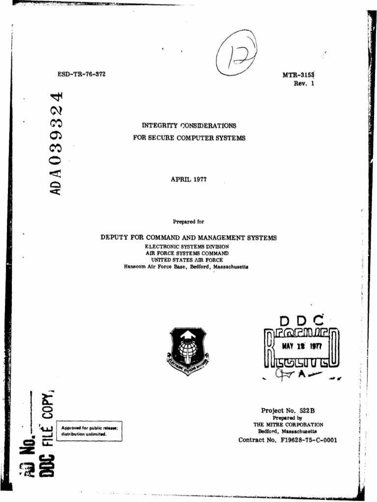 biba_1977 | PDF | Information | Function (Mathematics)