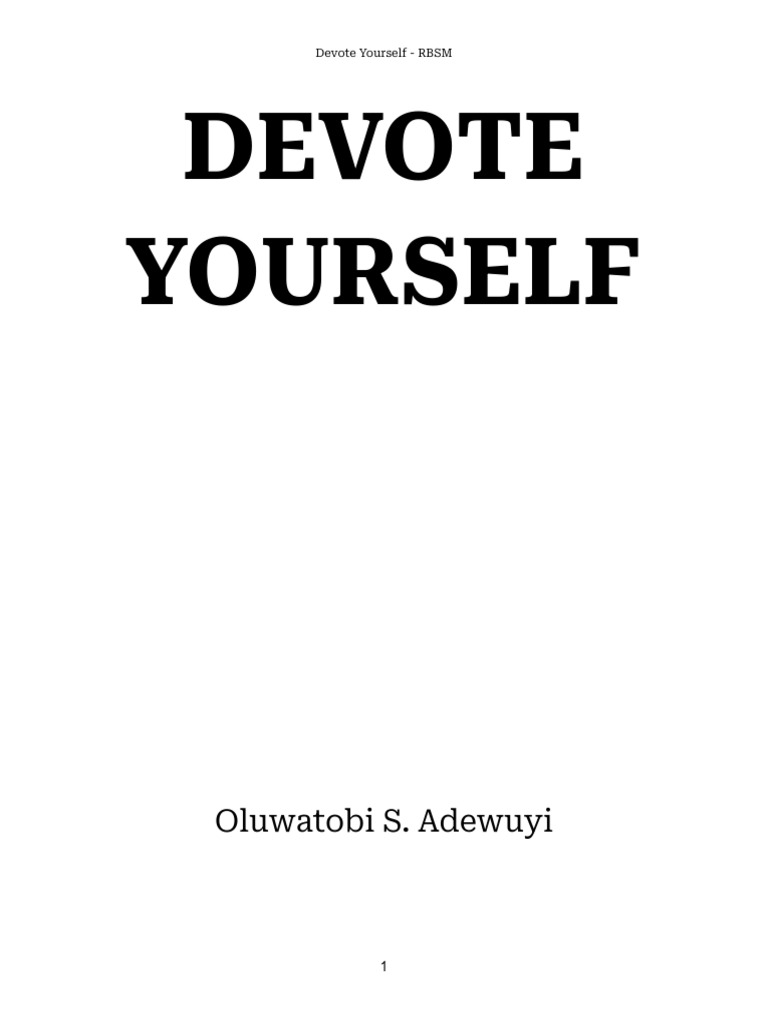 Devote Yourself | PDF | Jesus | Paul The Apostle
