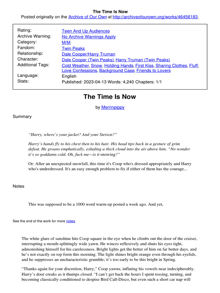 The Time Is Now | PDF