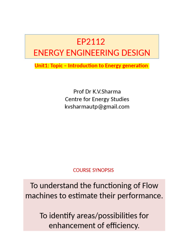EED Chap 1 Introduction 2 Energy Conversion C1 W1 OKK | PDF | Power ...
