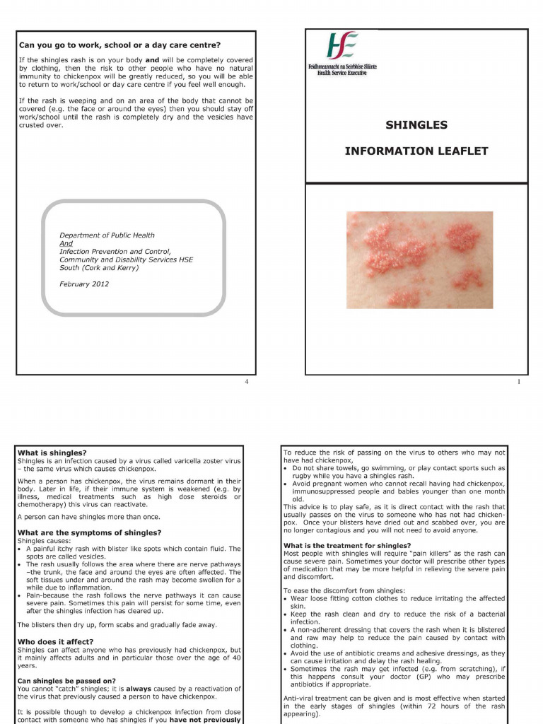 Shingles Patient Info Leaflet | PDF