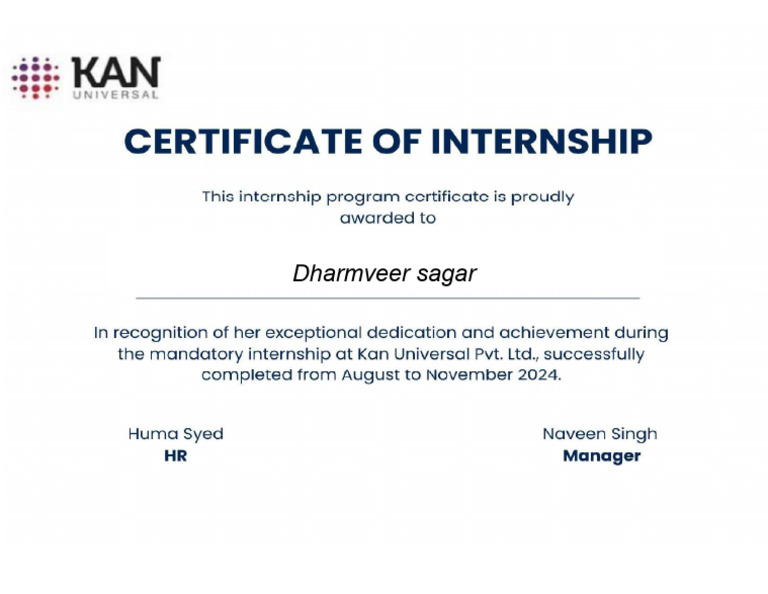 Dharmveer Certificate | PDF