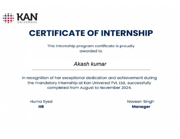 Akash Certificate | PDF