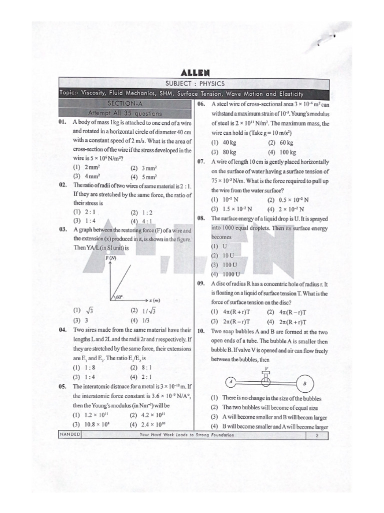 Allen Physics Waves and Fluid | PDF