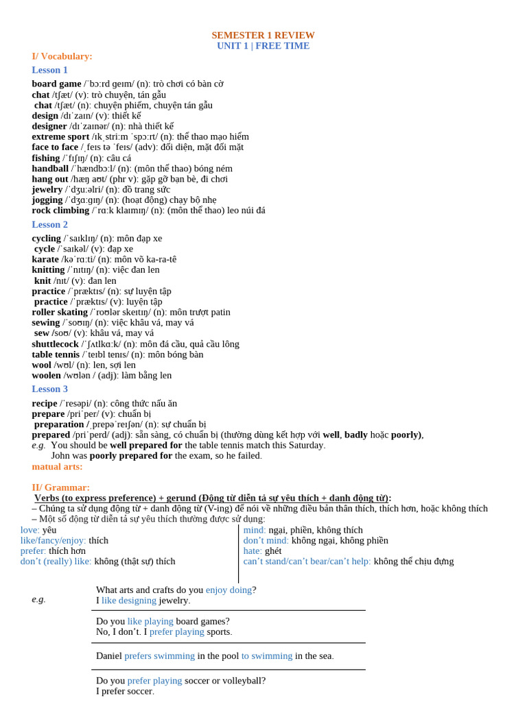 Mid-Semester 1 Review | PDF