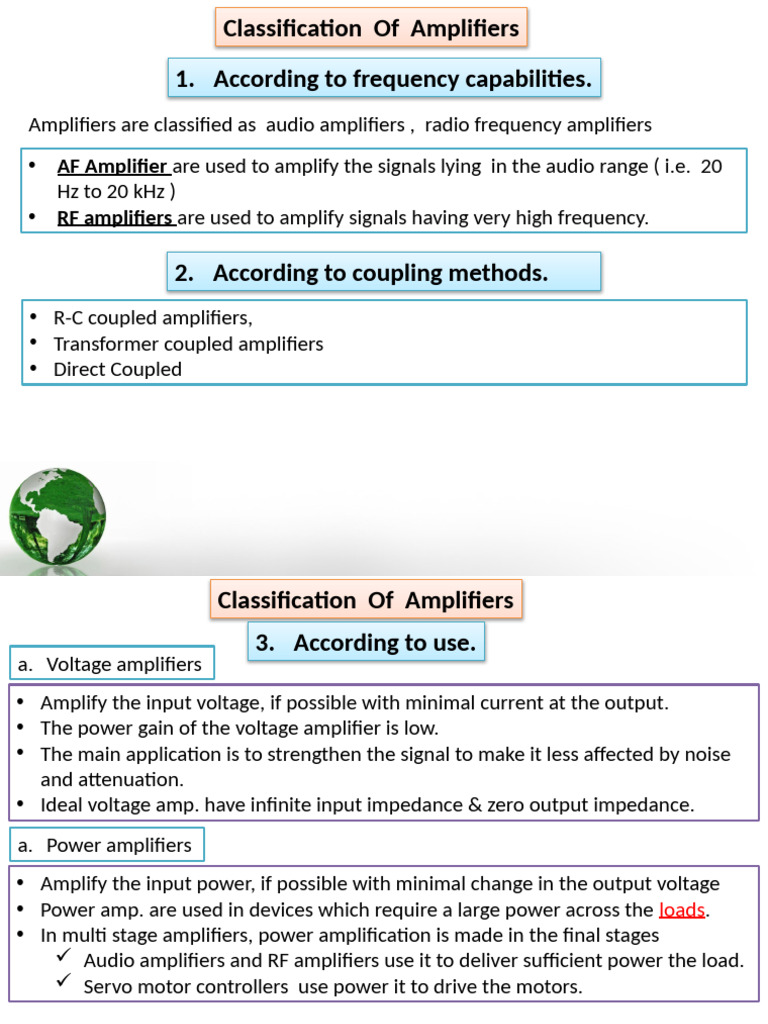 Amplifier Types & Classifications | PDF | Amplifier | Electricity