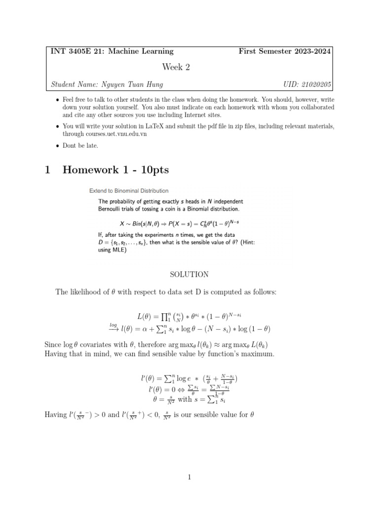 Machine Learning Homework Solutions | PDF | Applied Mathematics