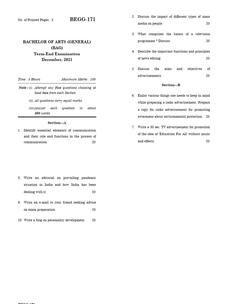 BEGG-171 | PDF | Advertising | Communication BEGG-171 | PDF | Advertising | Communication