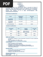 CA Articleship Resume Template | PDF