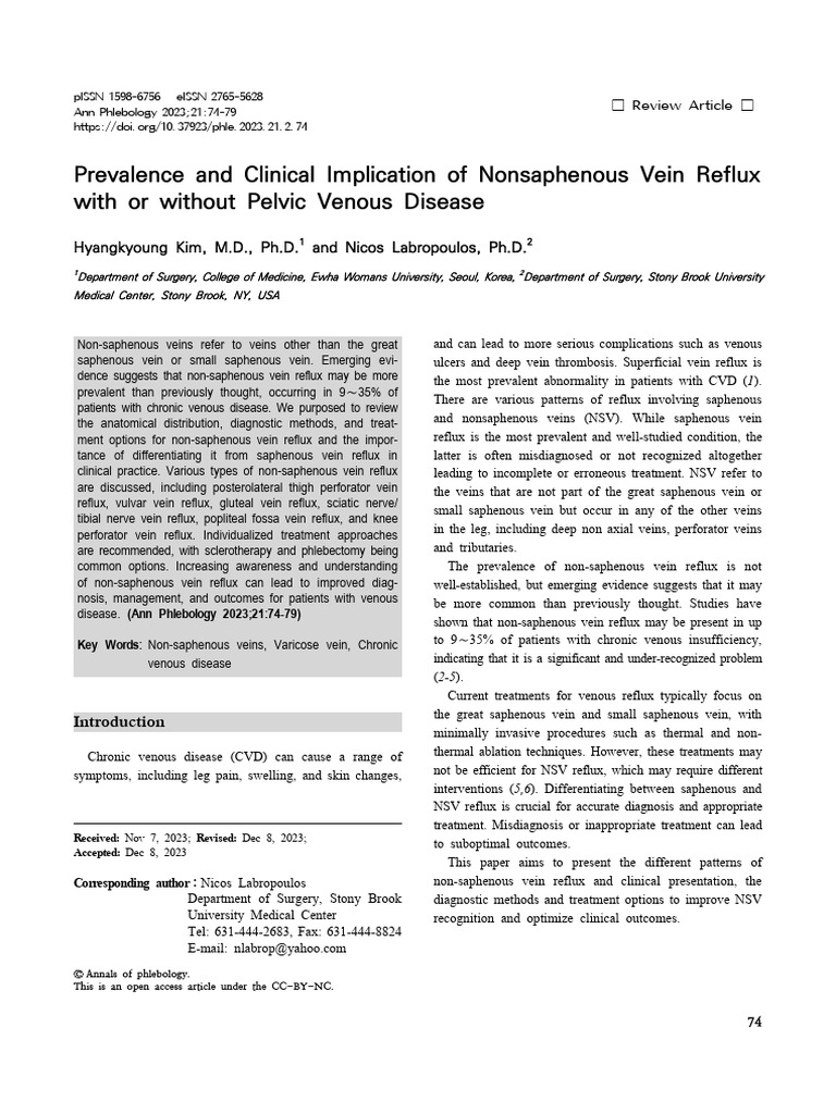 Nonsaphenous Vein Reflux Insights | PDF | Varicose Veins | Vein