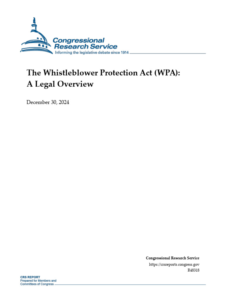 The Whistleblower Protection Act (WPA) : A Legal Overview: December 30 ...