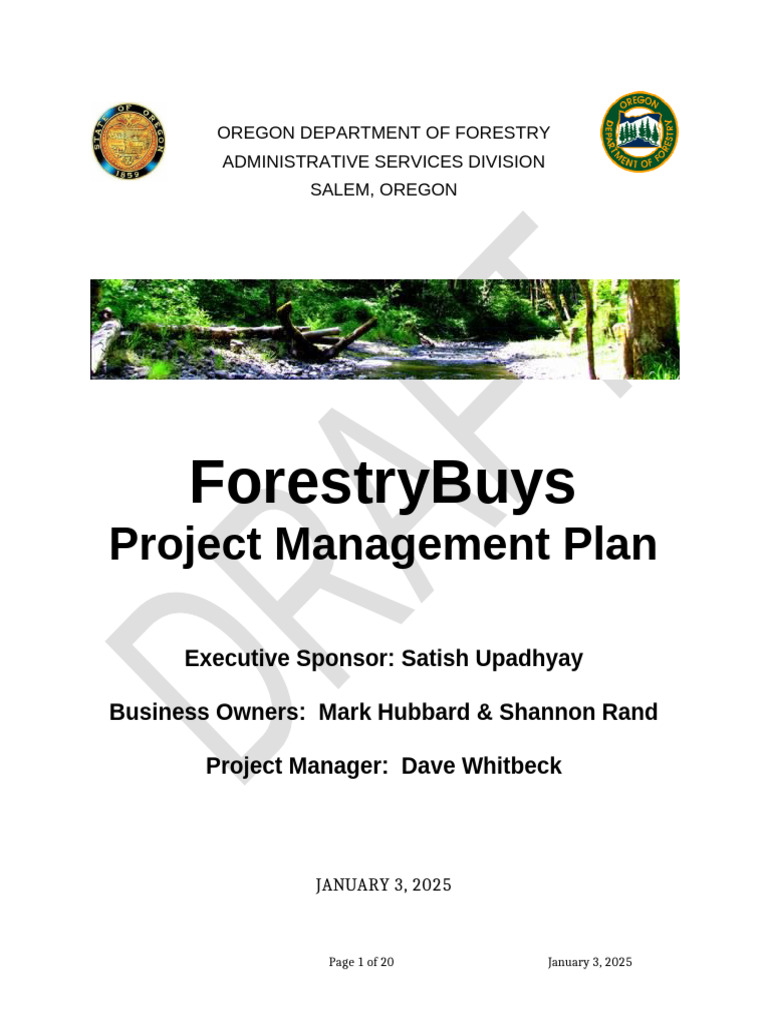 Forestry Buys Project Management Plan | PDF | Project Management | Risk