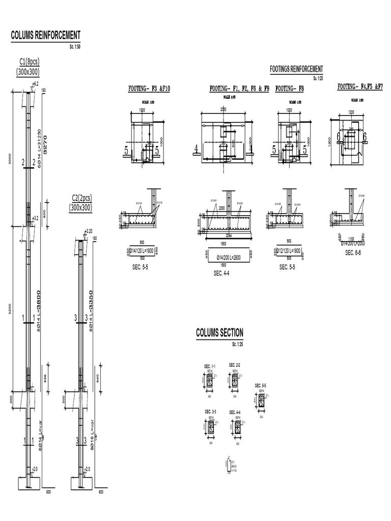 COLUMN AND FOOTING | PDF